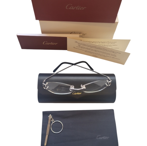 Cartier | Accessories | Cartier Platinuim Rimless Eyeglasses | Poshmark